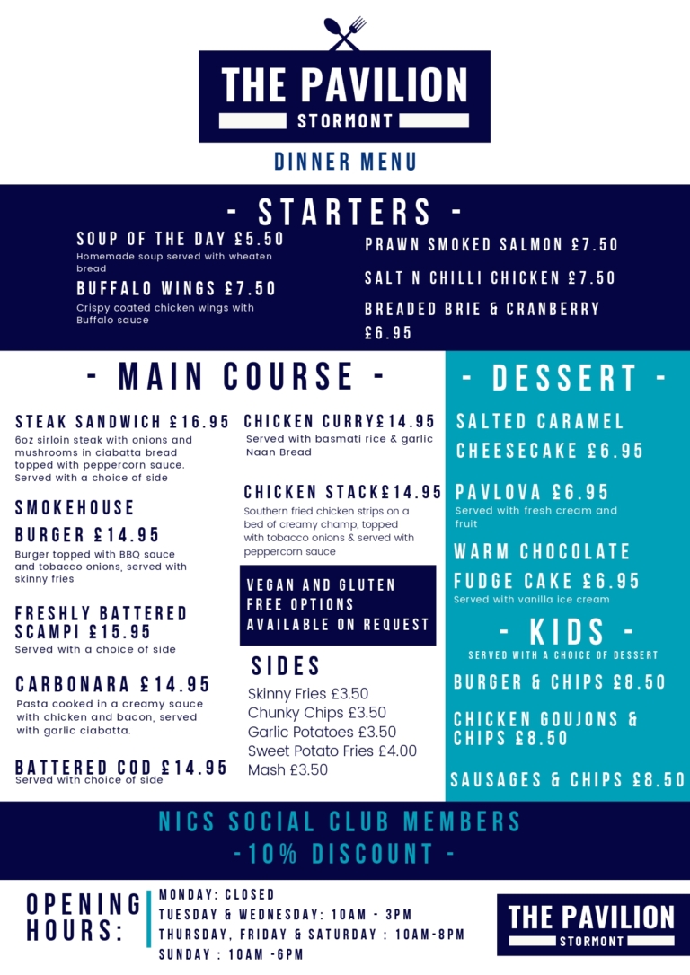 The Pavilion Bar & Restaurant | NICSSA | Northern Ireland Civil Service ...